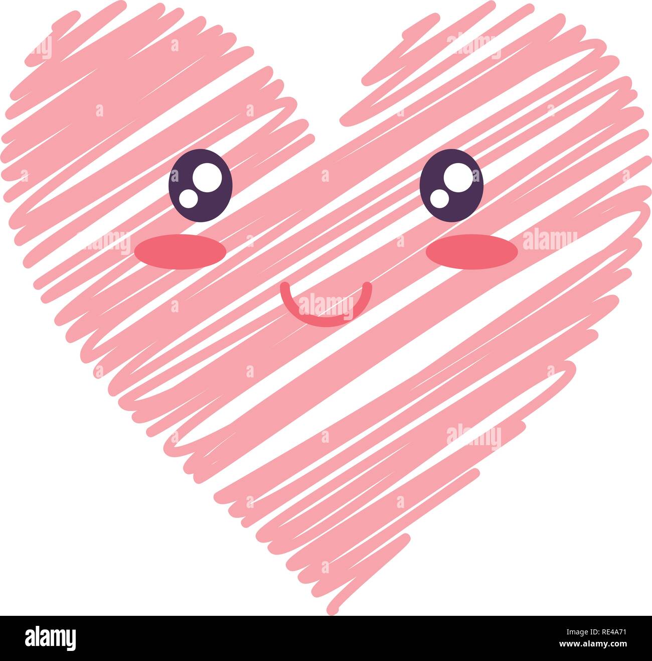 heart face emoticon character vector illustration design Stock Vector ...