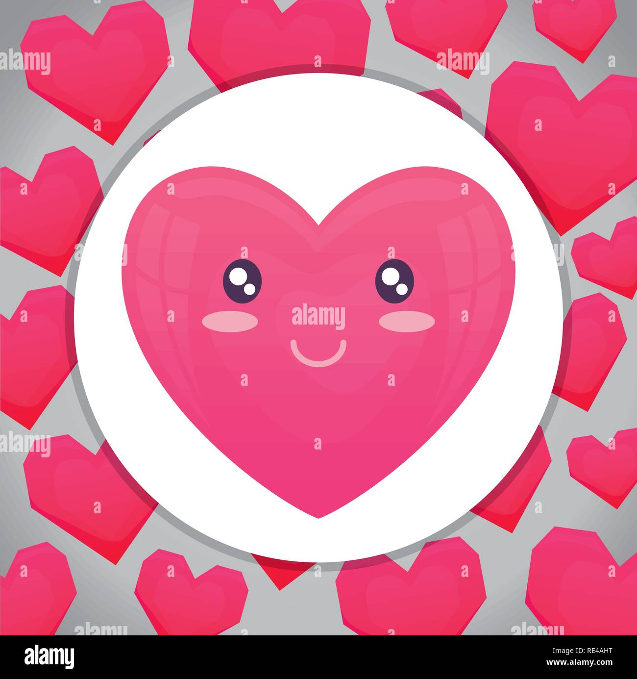 heart face emoticon character vector illustration design Stock Vector ...