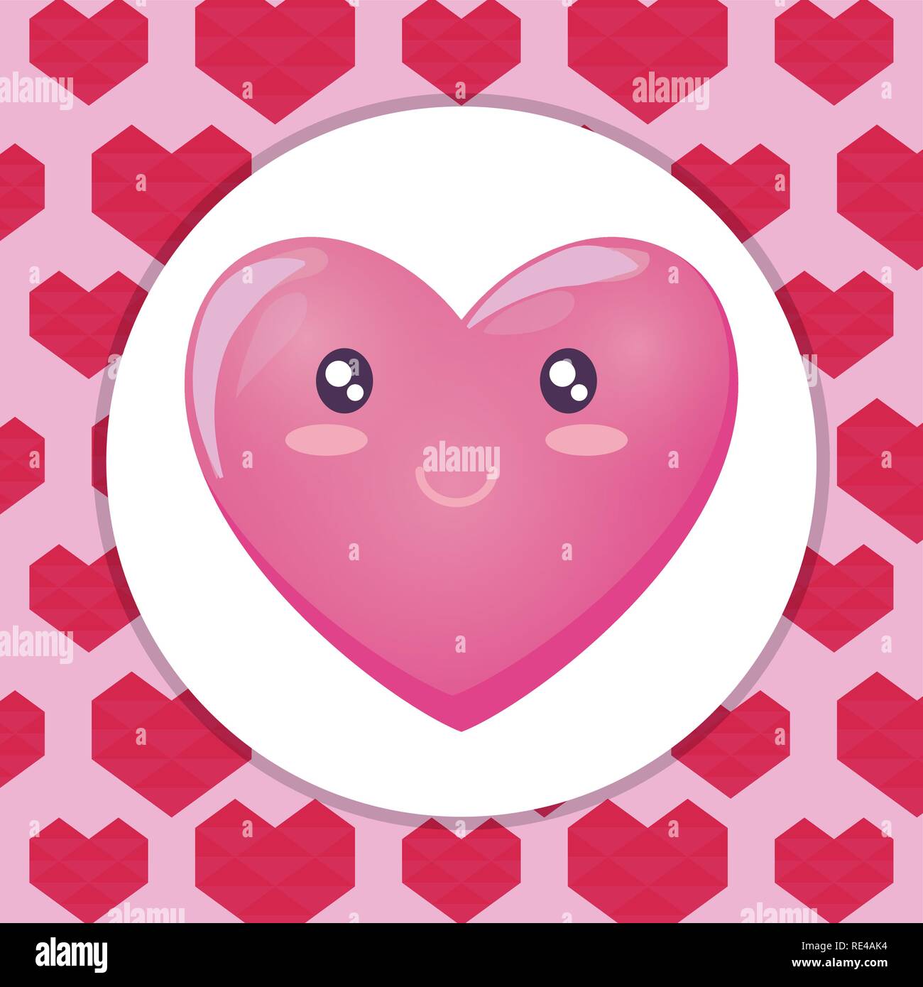 heart face emoticon character vector illustration design Stock Vector ...