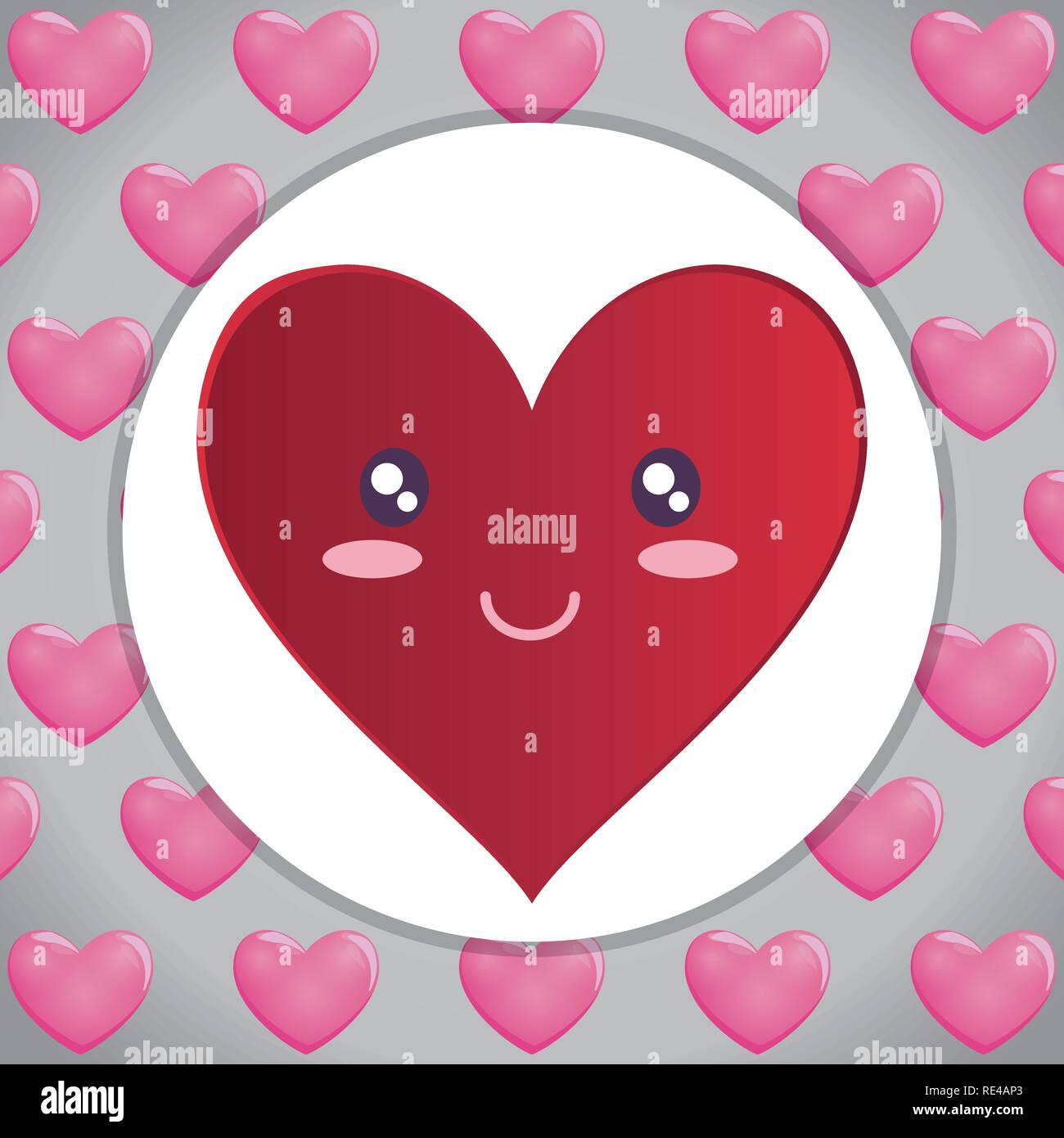 heart face emoticon character vector illustration design Stock Vector ...