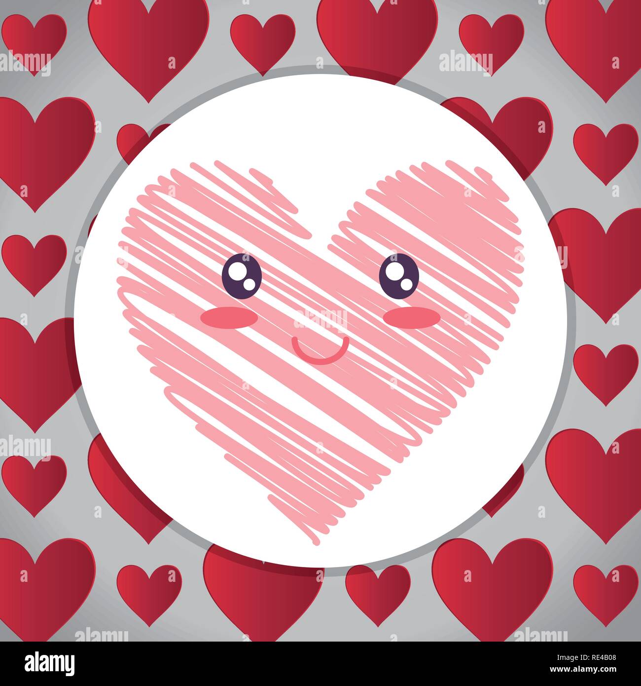 heart face emoticon character vector illustration design Stock Vector ...