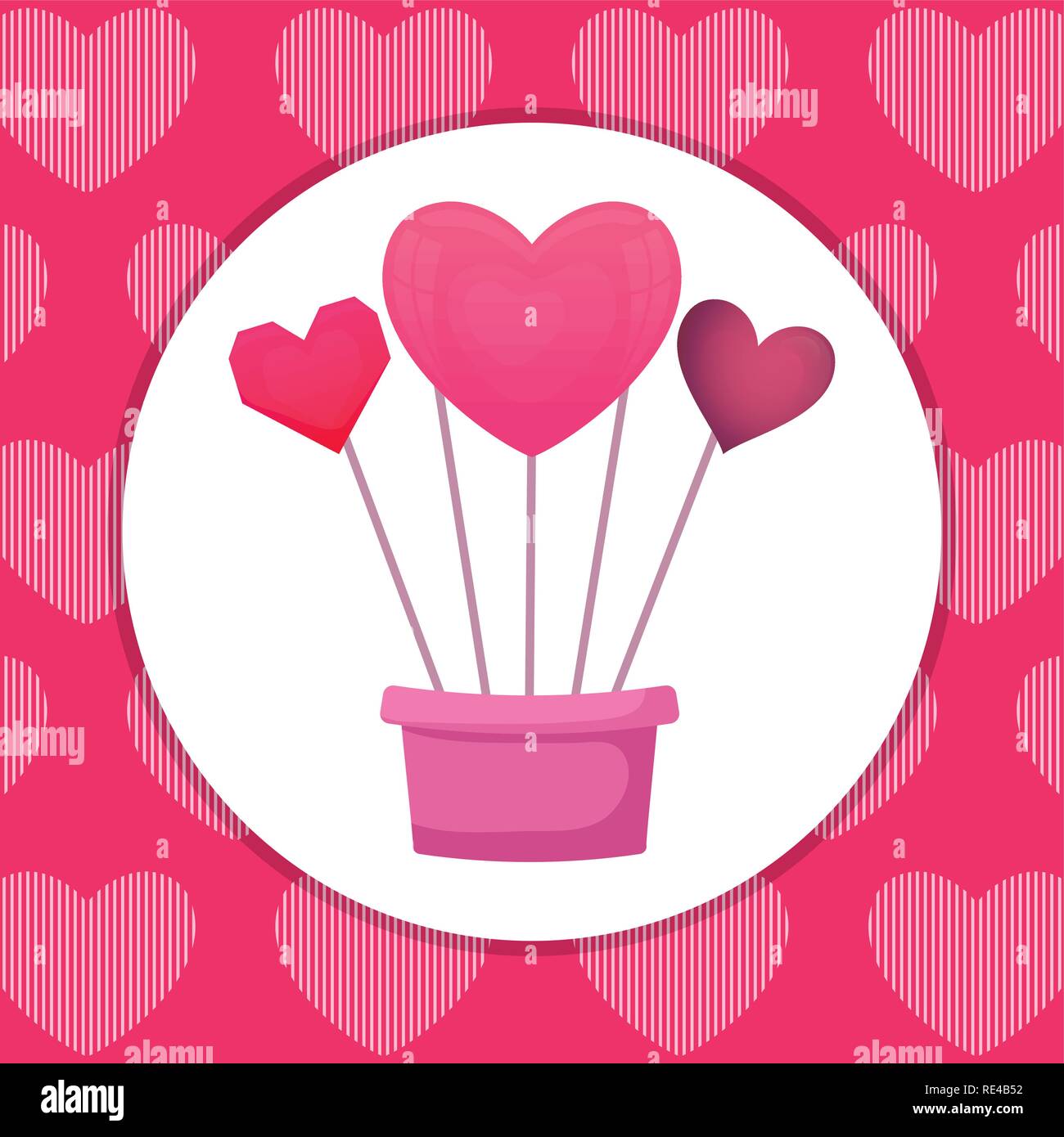 pot with hearts love vector illustration design Stock Vector Image ...