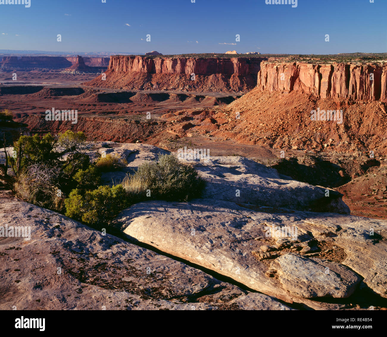 USA, Utah, Canyonlands National Park, View northwest towards Murphy ...