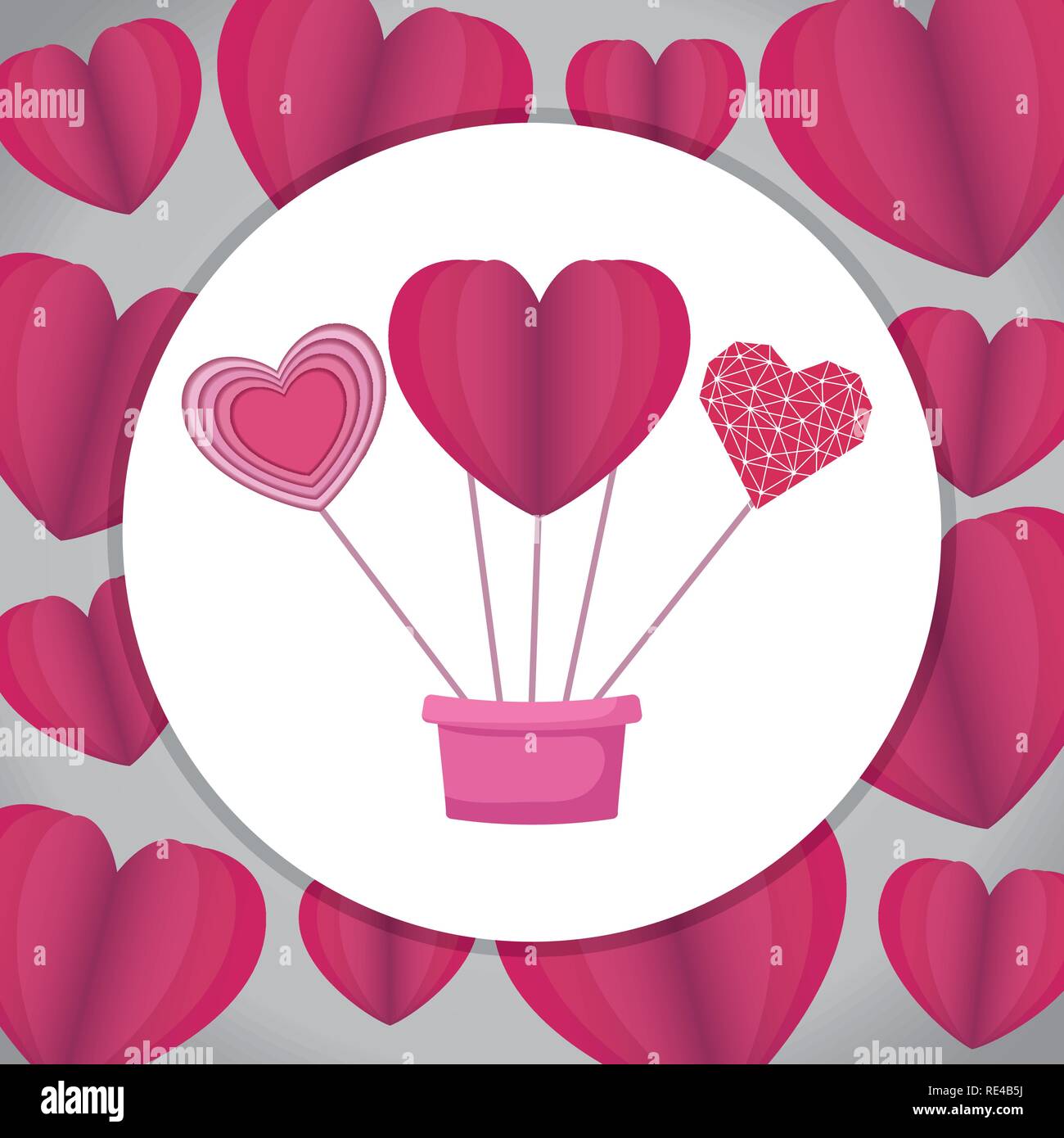pot with hearts love vector illustration design Stock Vector Image ...