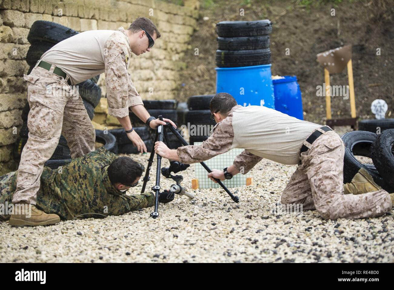 U.S. Marine Corps Explosive Ordnance Disposal technicians assigned to ...