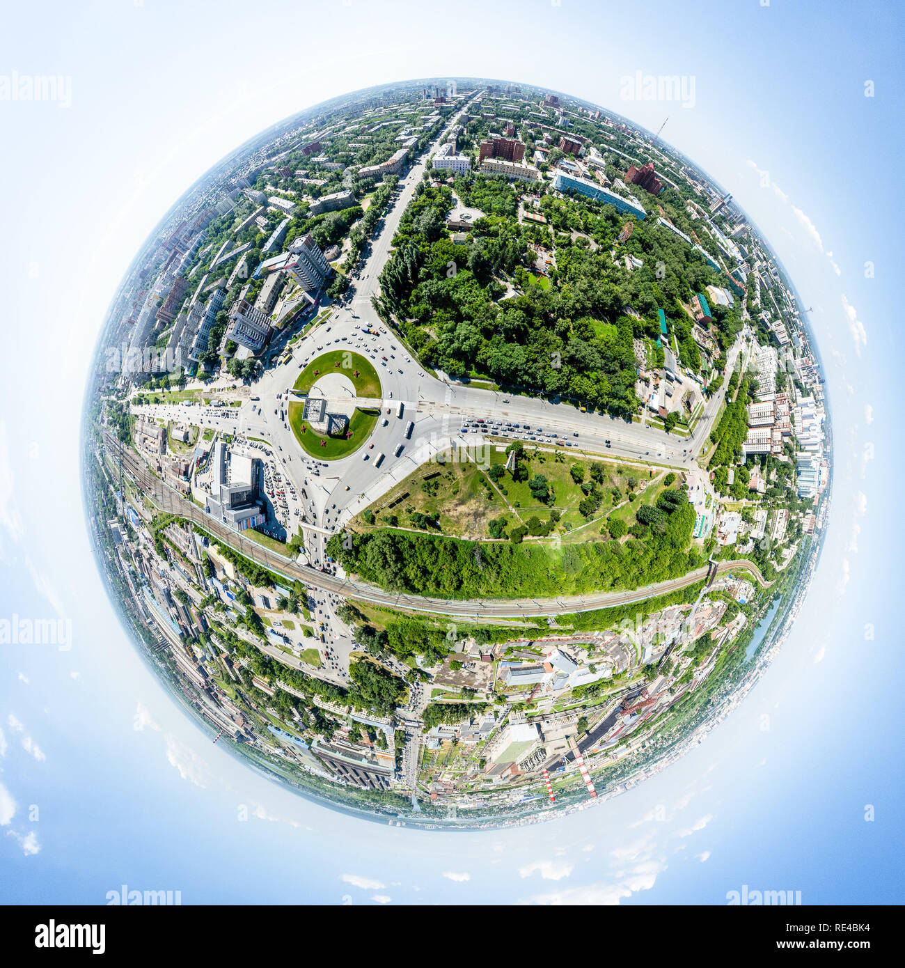 Aerial city view with roads, houses and buildings Stock Photo - Alamy