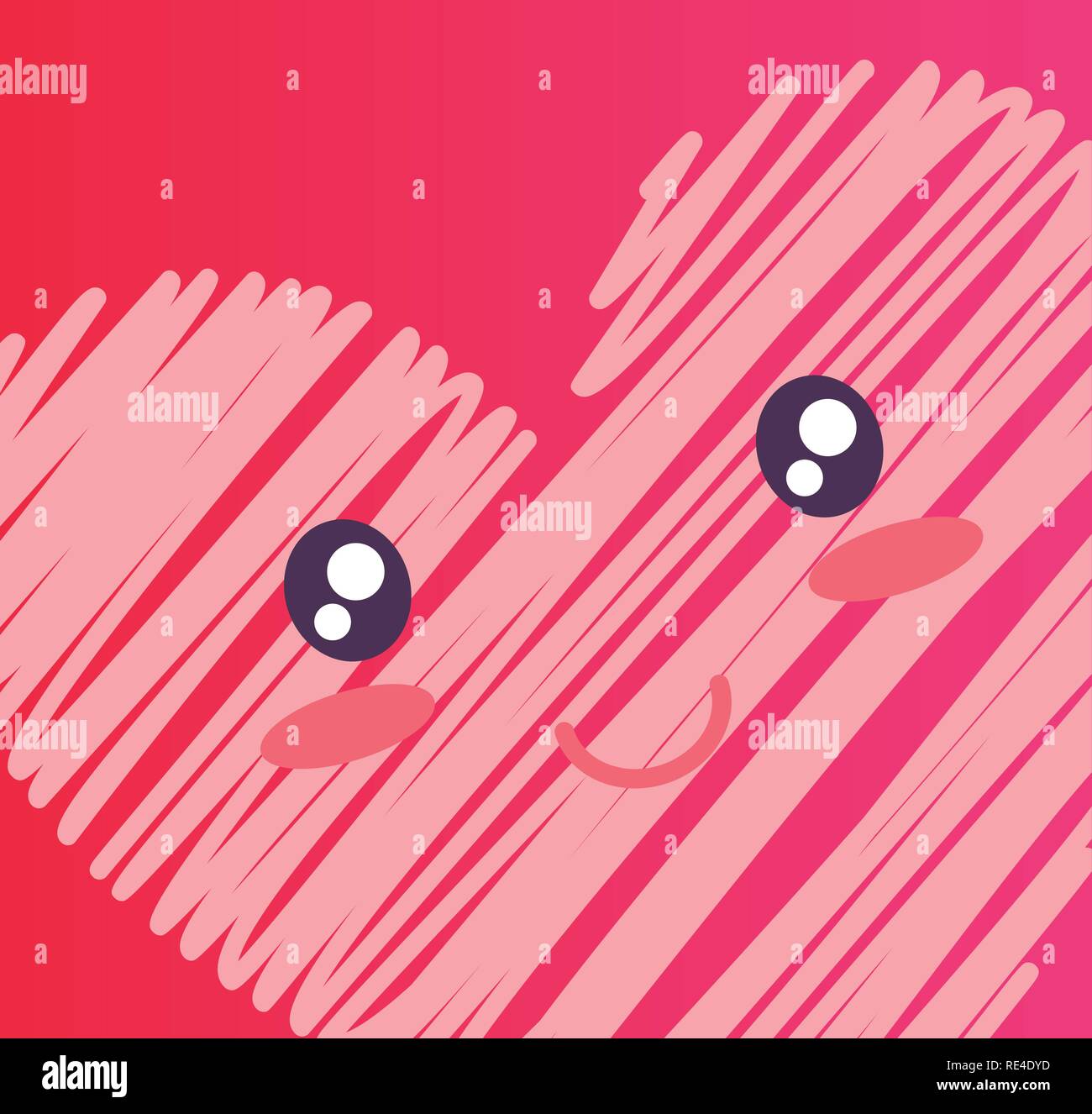 heart face emoticon character vector illustration design Stock Vector ...