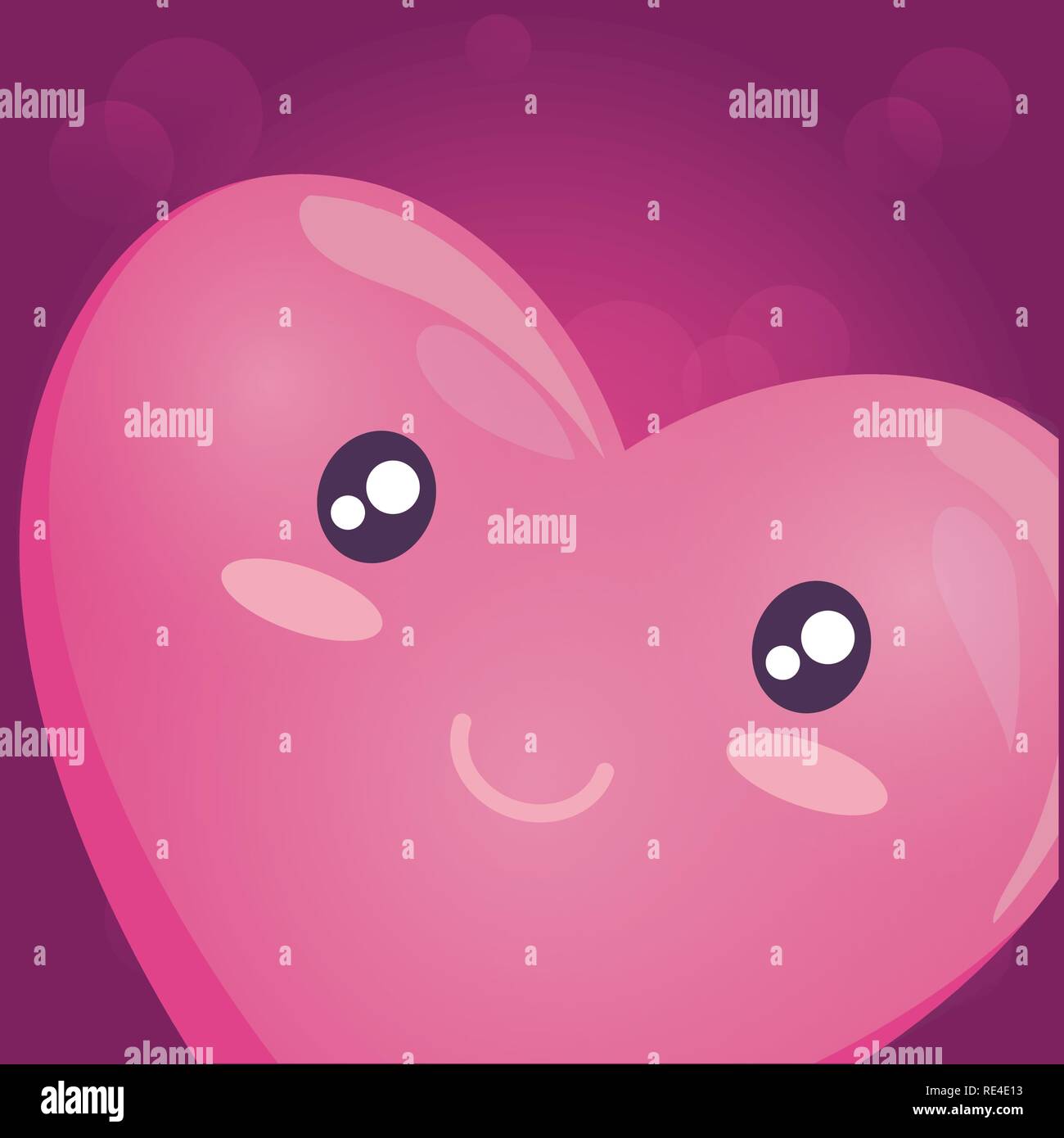 heart face emoticon character vector illustration design Stock Vector ...