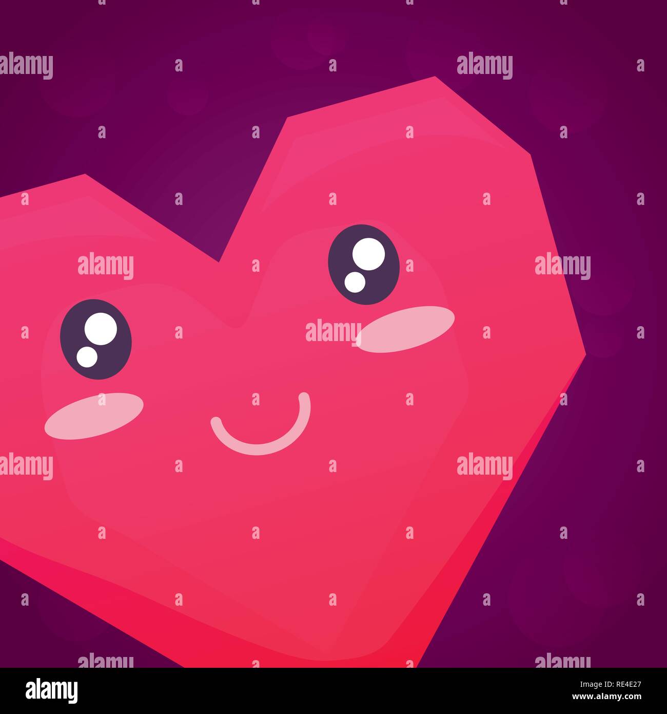heart face emoticon character vector illustration design Stock Vector ...