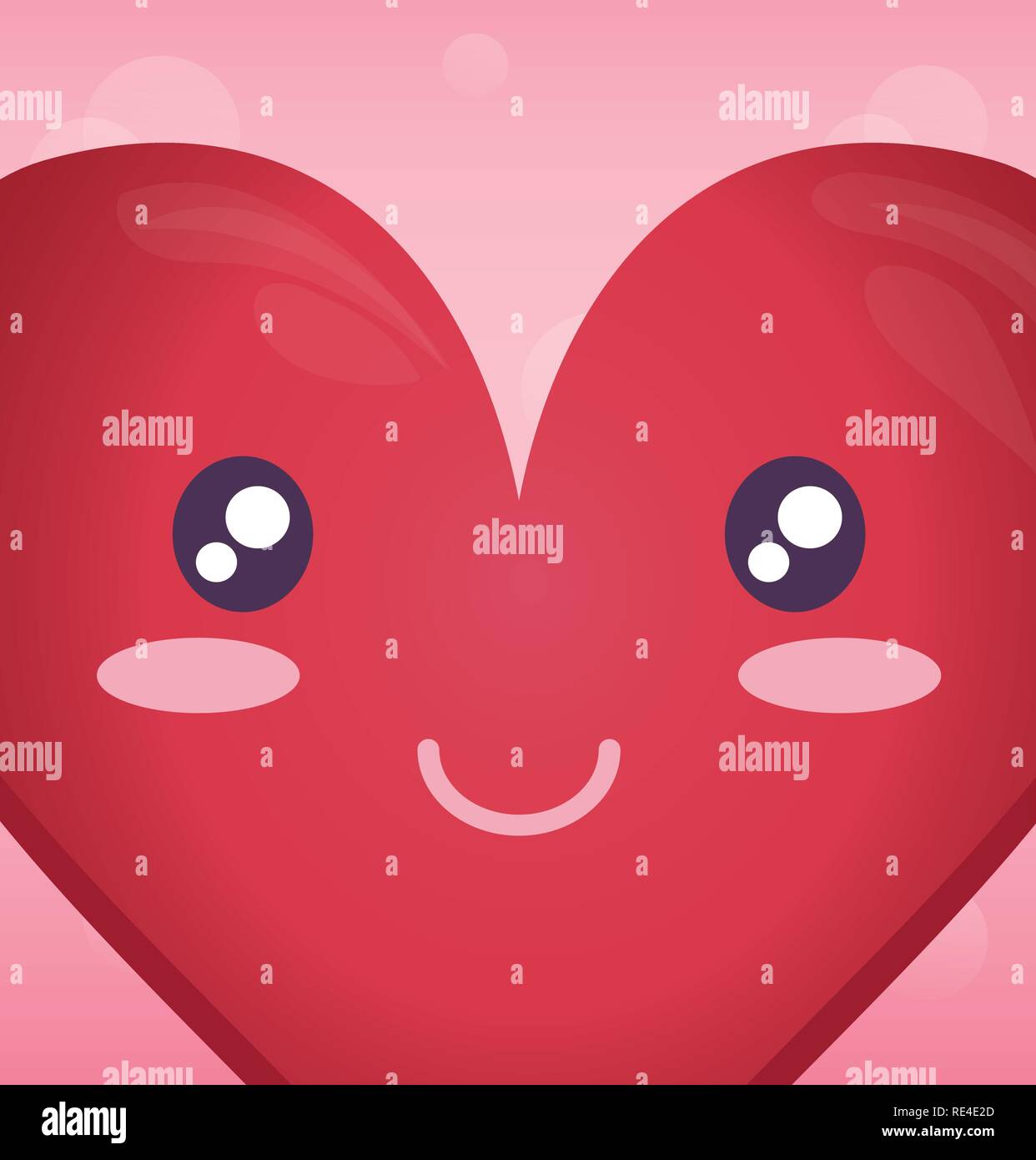 heart face emoticon character vector illustration design Stock Vector ...