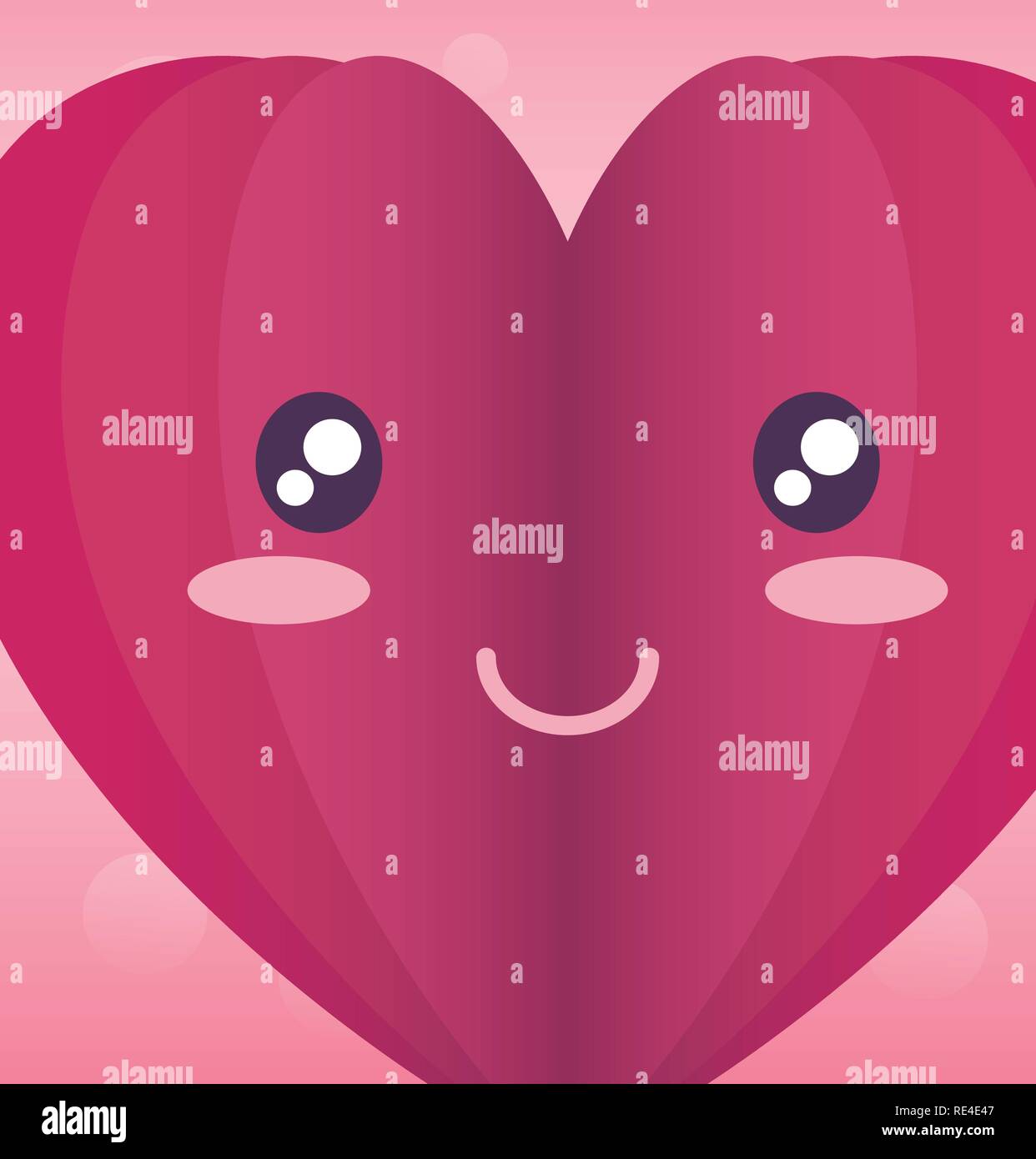 heart face emoticon character vector illustration design Stock Vector ...