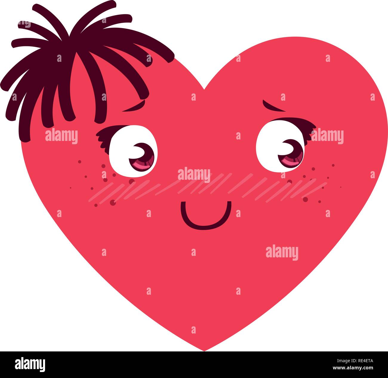 heart face emoticon character vector illustration design Stock Vector ...