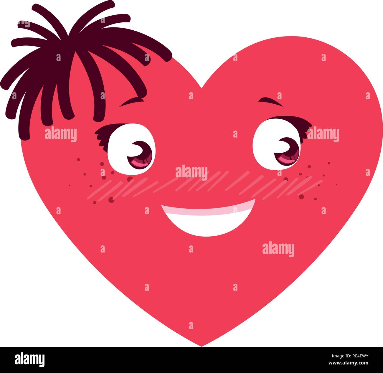heart face emoticon character vector illustration design Stock Vector ...
