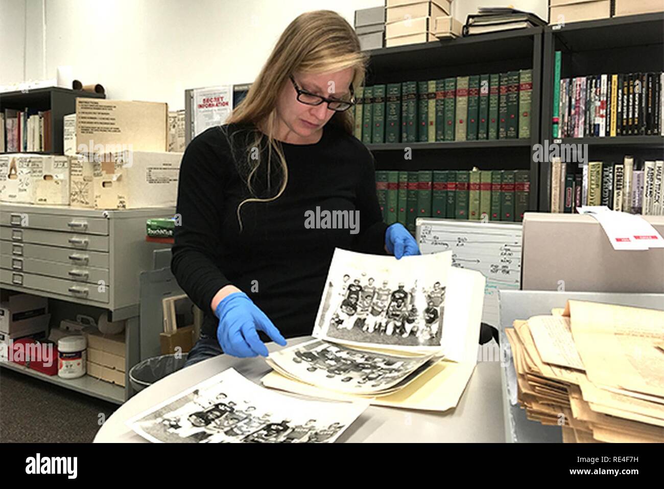 Rachel Johnstone, TACOM Life Cycle Management Command historian, looks ...