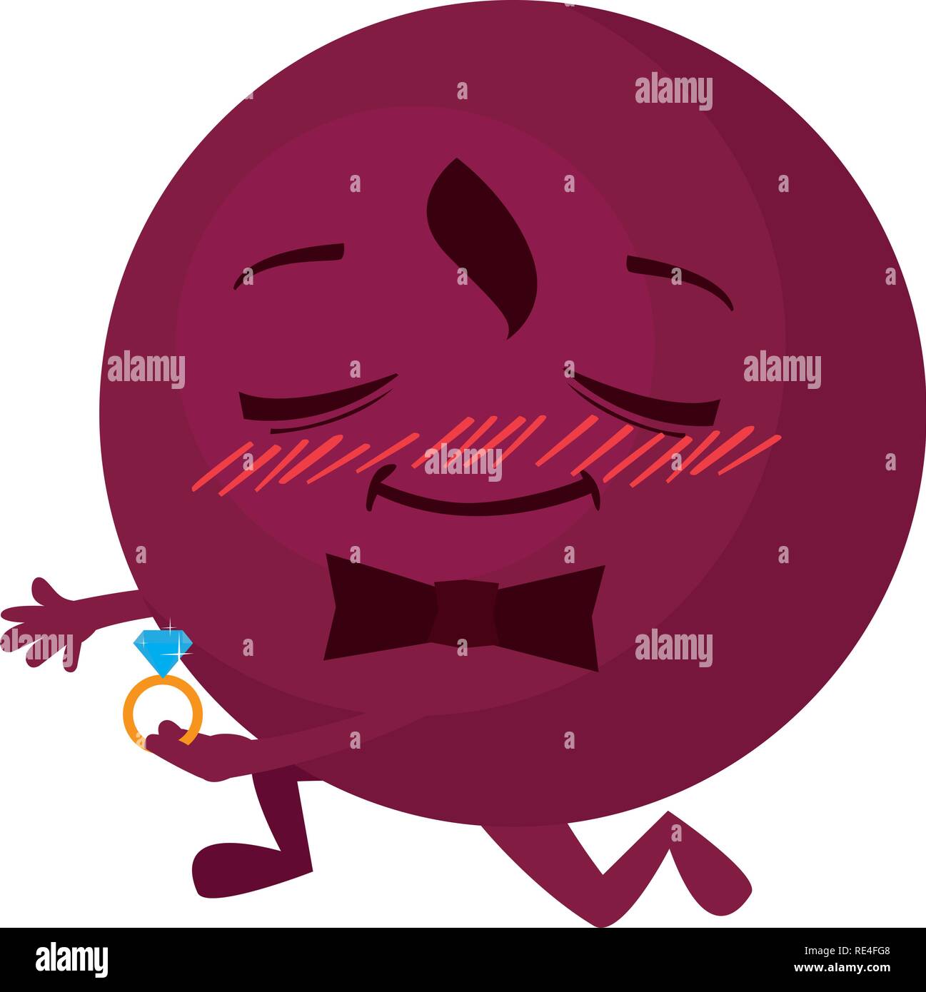 gentleman emoticon with bowtie and engagement ring vector illustration ...