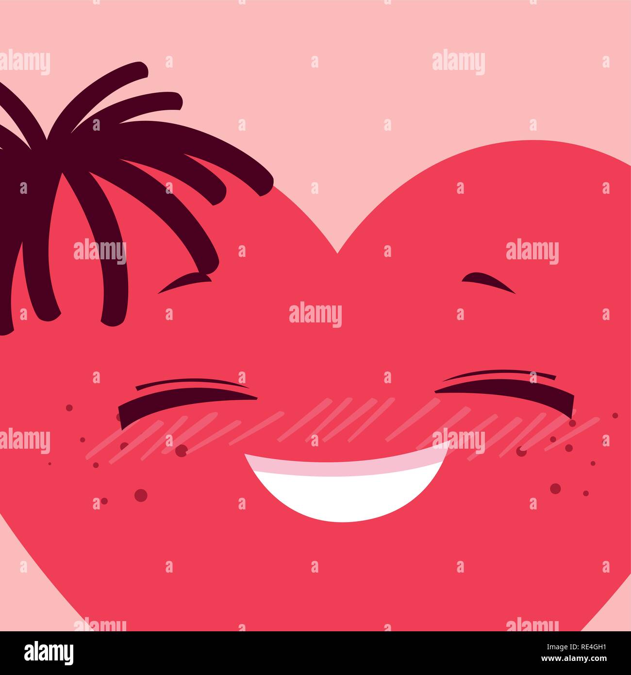 heart face emoticon character vector illustration design Stock Vector ...