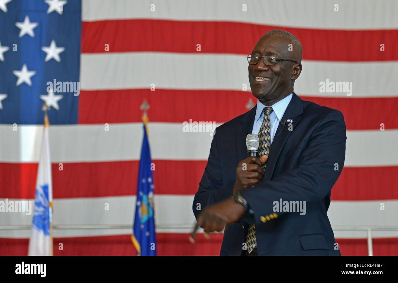 Retired U.S. Army Maj. Gen. Abraham J. Turner speaks to personnel at ...