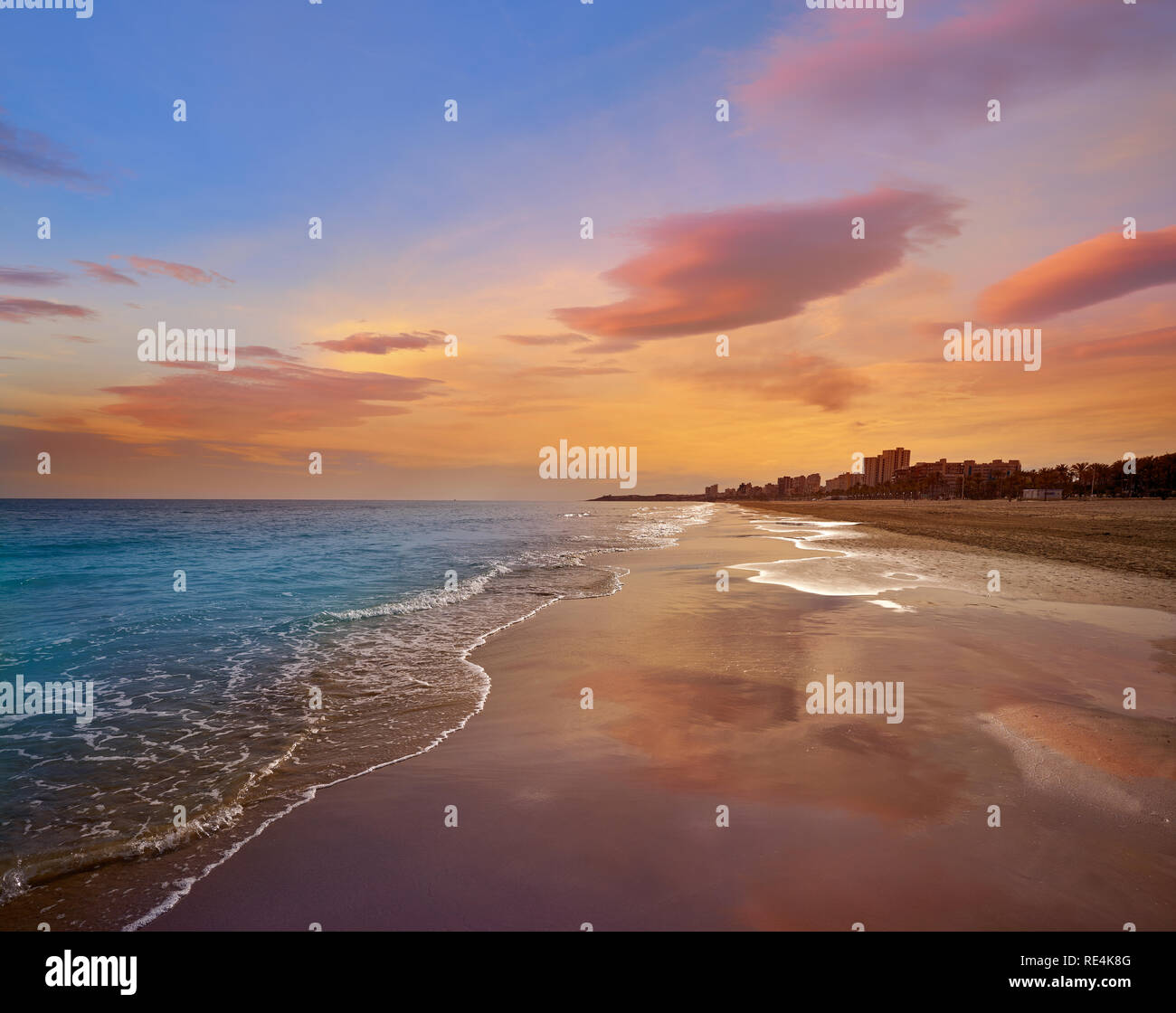 El Campello beach Muchavista playa in Alicante at Costa Blanca of Spain ...