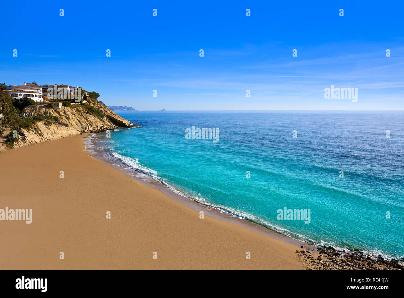 Campello of Alicante Cala Lanuza beach in Spain at Costa Blanca Stock ...