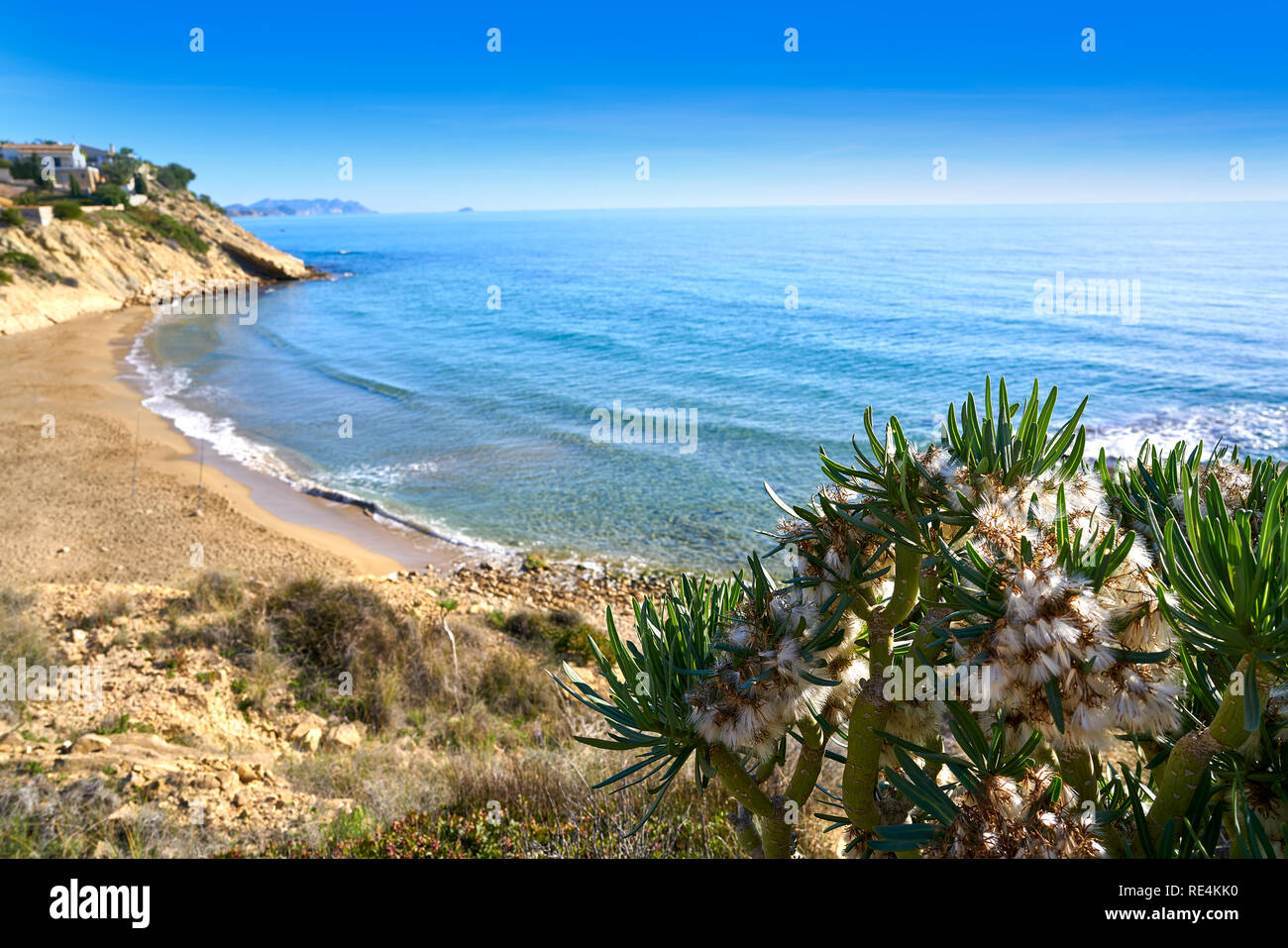 Campello of Alicante Cala Lanuza beach in Spain at Costa Blanca Stock ...