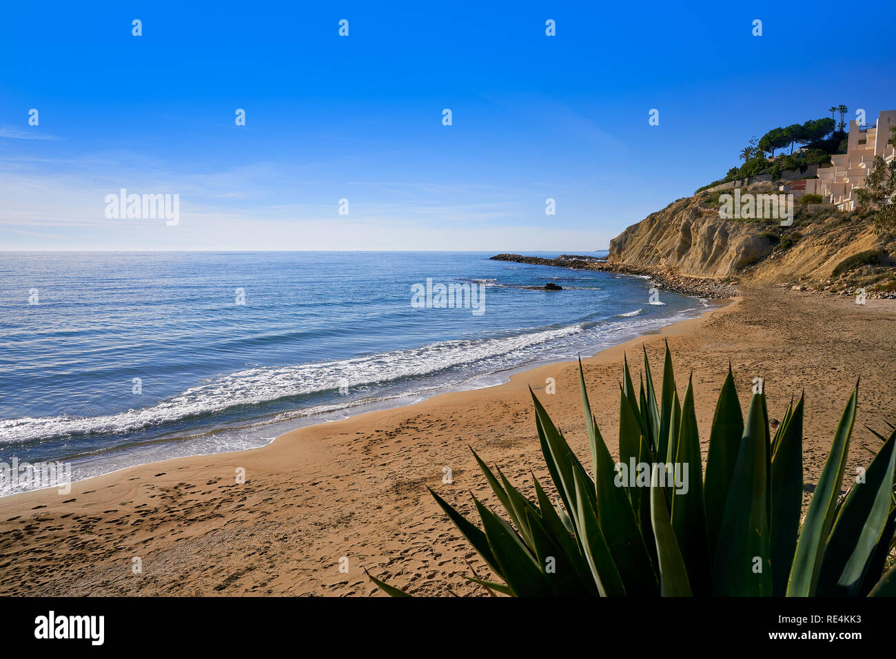 Campello of Alicante Cala Lanuza beach in Spain at Costa Blanca Stock ...