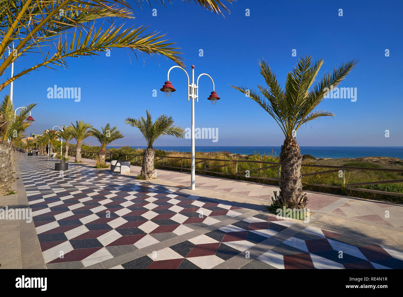 Arenals del Sol Beach in Elche Elx of Alicante Spain promenade ...