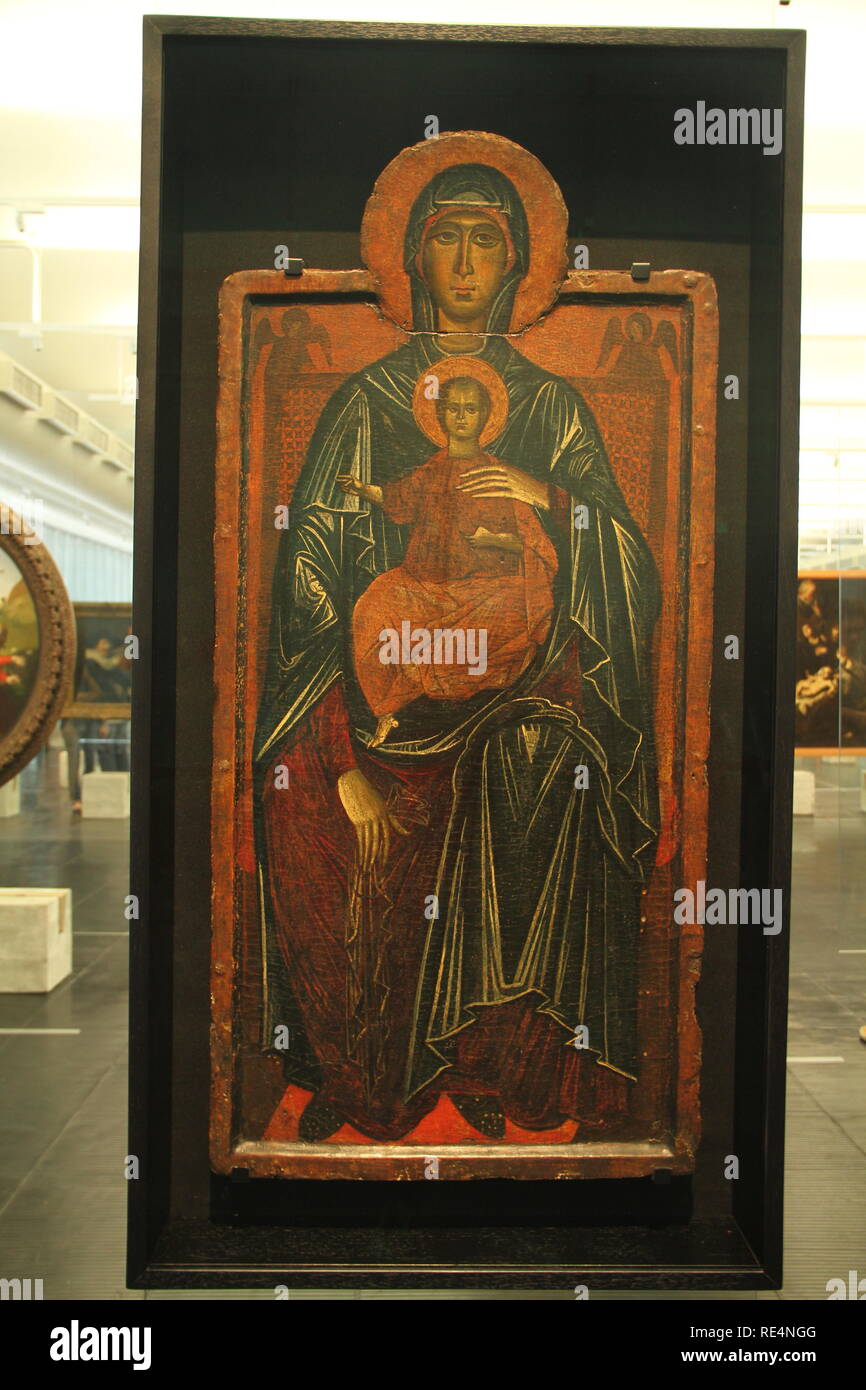 Virgem em Majestade com o Menino e Dois Anjos, Maestro Del Bigallo ...
