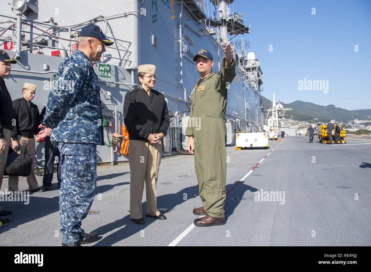 SASEBO, Japan (Nov. 29, 2016) Cmdr. Jason Stumpf (right), air boss of ...