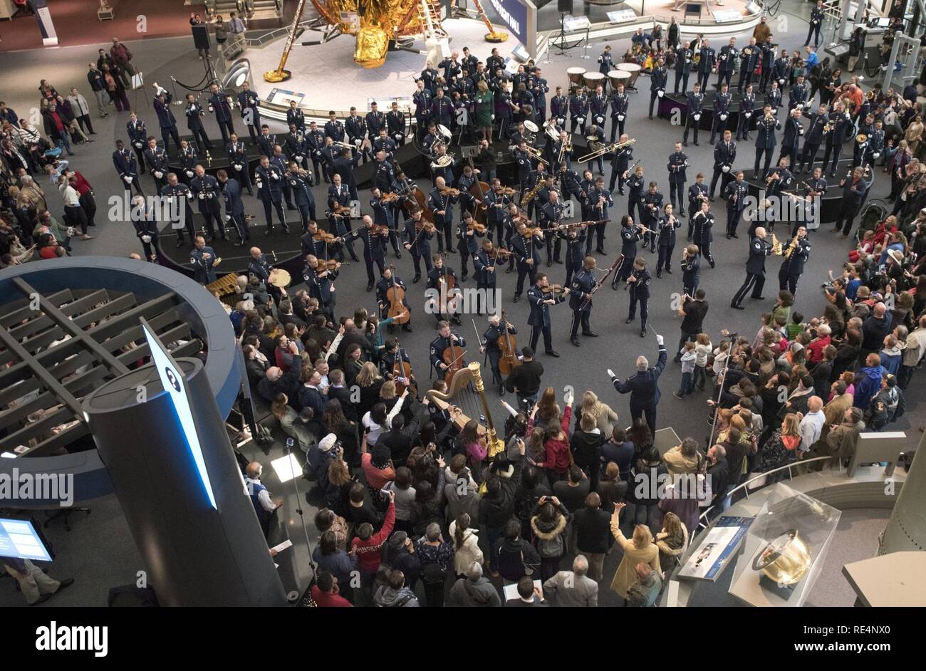 U.S. Air Force Band Commander Col. Larry H. Lang conducts the band's ...