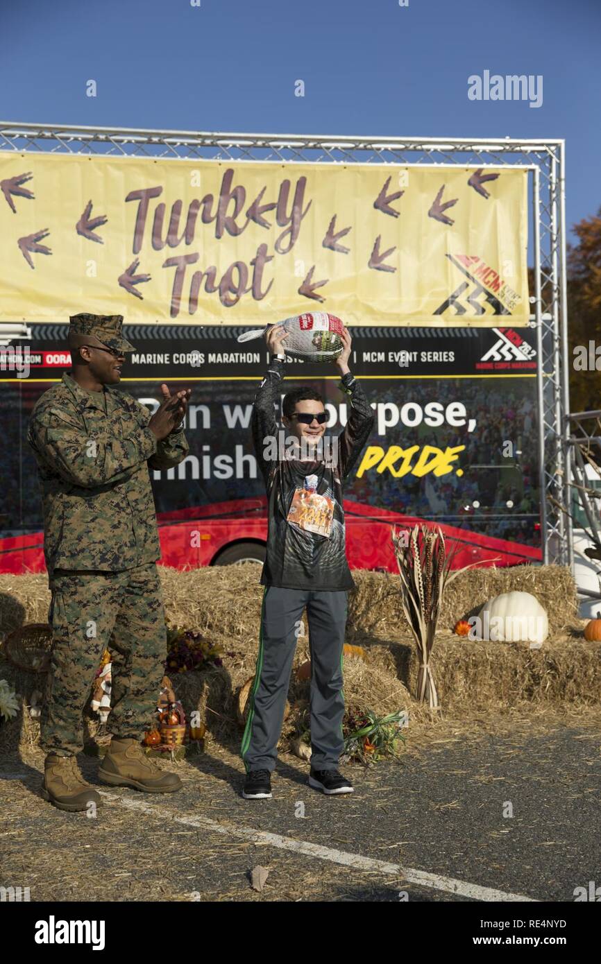The first place male finisher for the 2016 Marine Corps Marathon Turkey ...