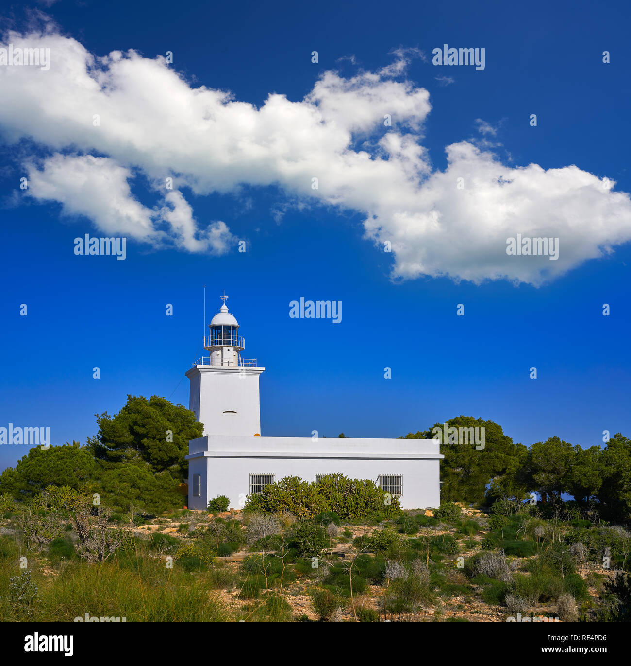 Faro de Santa Pola lighthouse in Alicante at Costa blanca of Spain ...