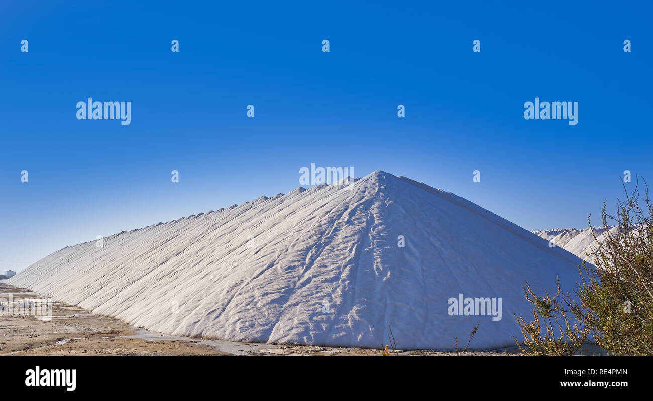 Santa Pola salinas saltworks mountains of salt in Alicante Spain Stock ...