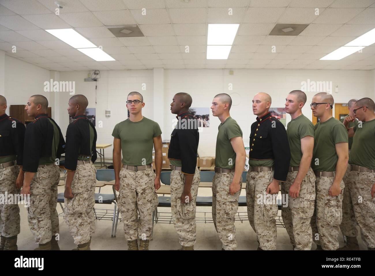 U.S. Marine Corps recruits with Platoon 3002, Kilo Company, 3rd ...