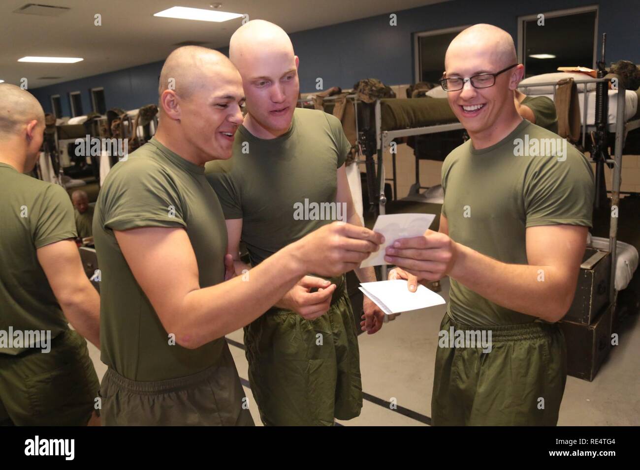 U.S. Marine Corps recruits with Platoon 3002, Company K., 3rd Recruit ...