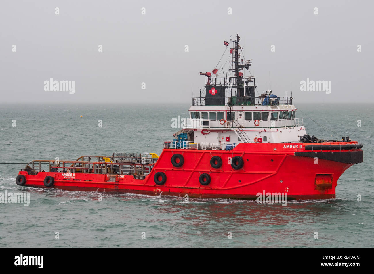 The ocean going tug Amber II arriving at Portsmouth, UK on the 10th ...