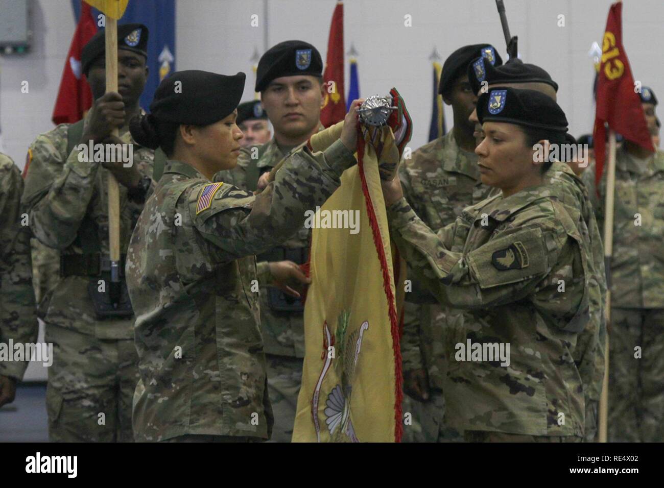 Lt. Col. Gina SanNicolas (left) and Command Sgt. Maj. Marissa Cisneros ...