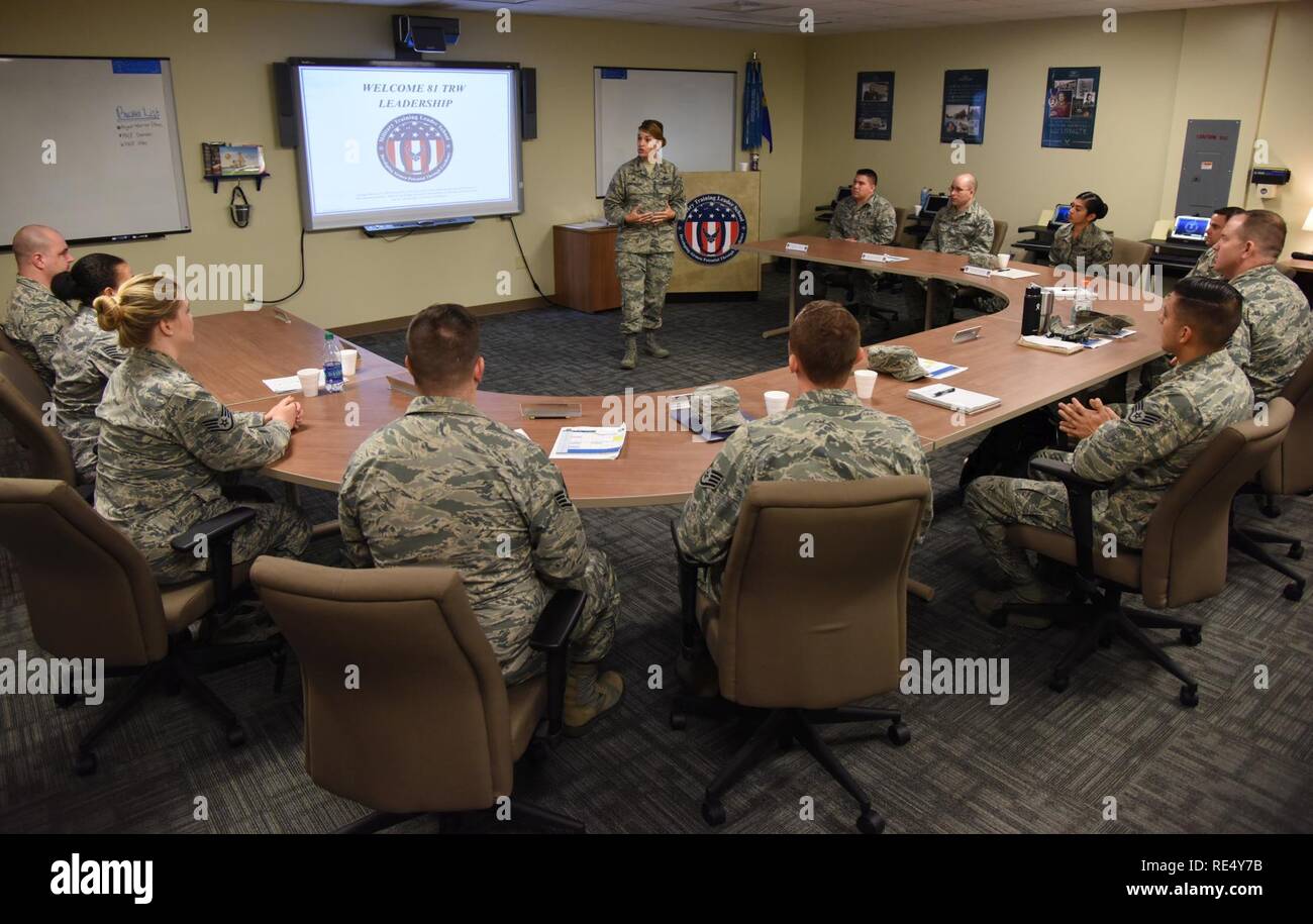 Col. Michele Edmondson, 81st Training Wing commander, delivers ...