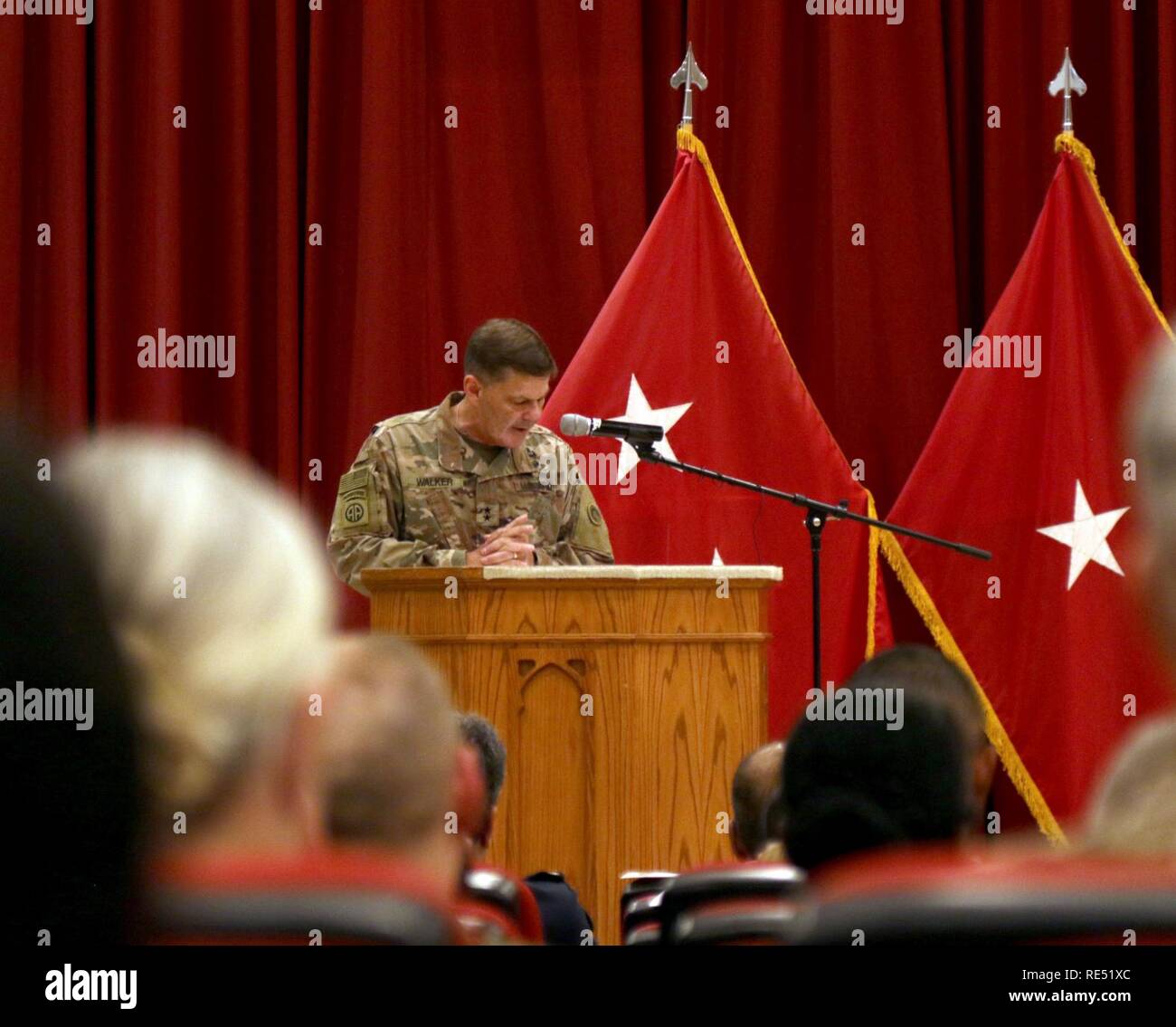 Maj. Gen. Flem B. "Donnie" Walker, Jr., speaks to Soldiers during the ...