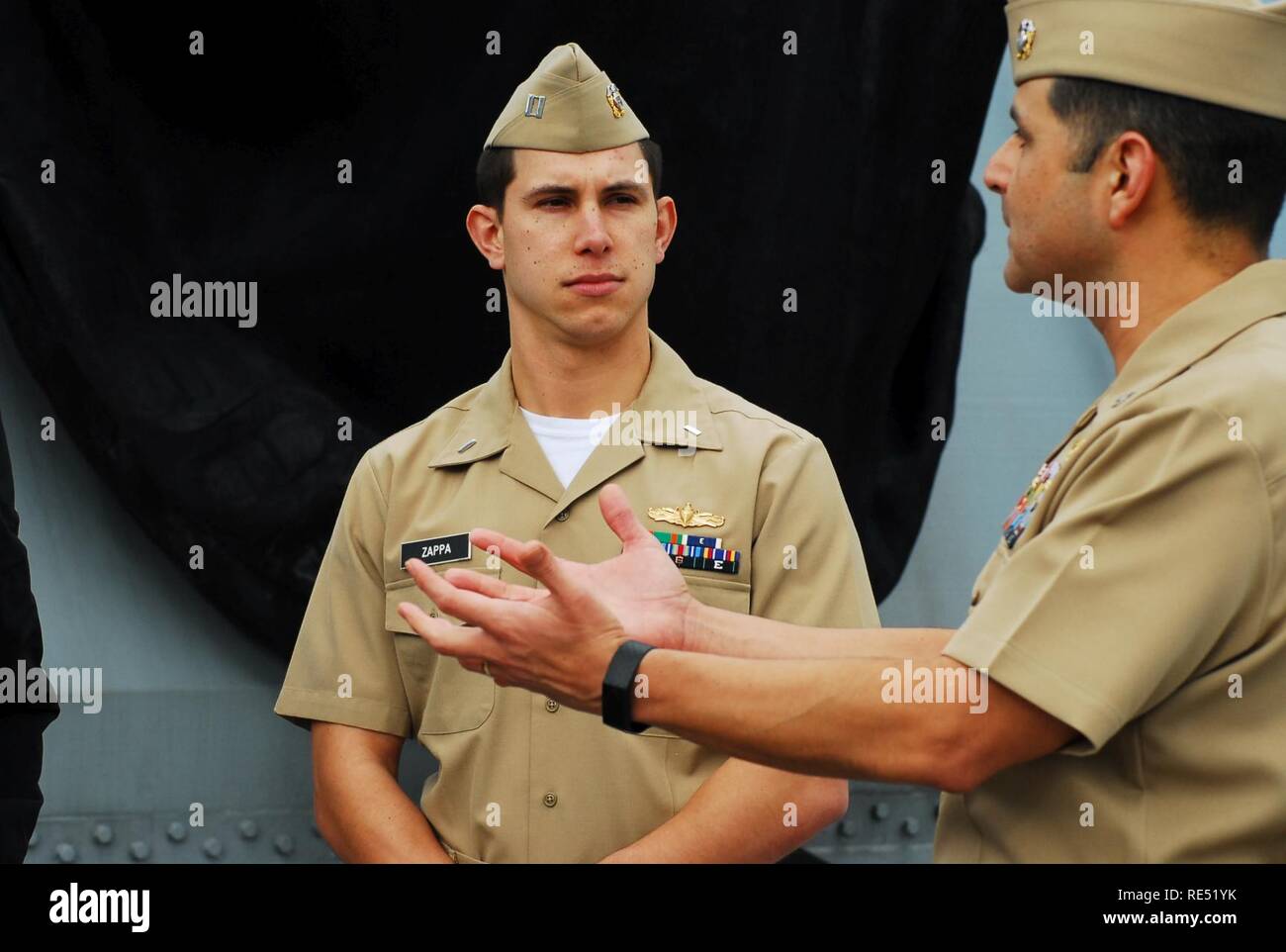 Captain Edgardo Moreno, Commanding Officer of the Amphibious Transport ...