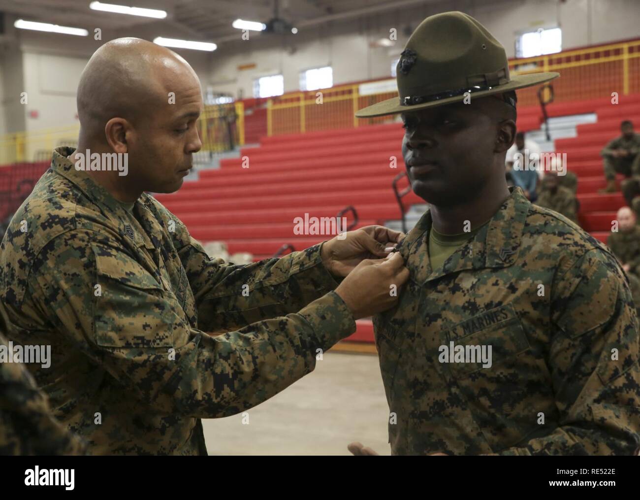 Drill Instructor Sgt. Calvin Amerson is meritoriously promoted to staff ...