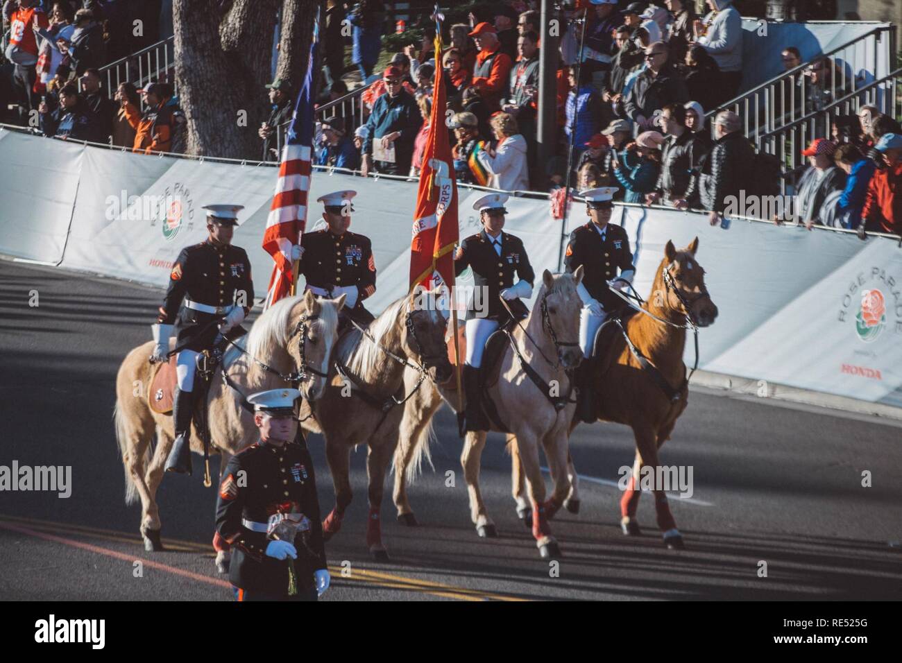 The Marine Corps Mounted Color Guard participates in the 130th annual ...