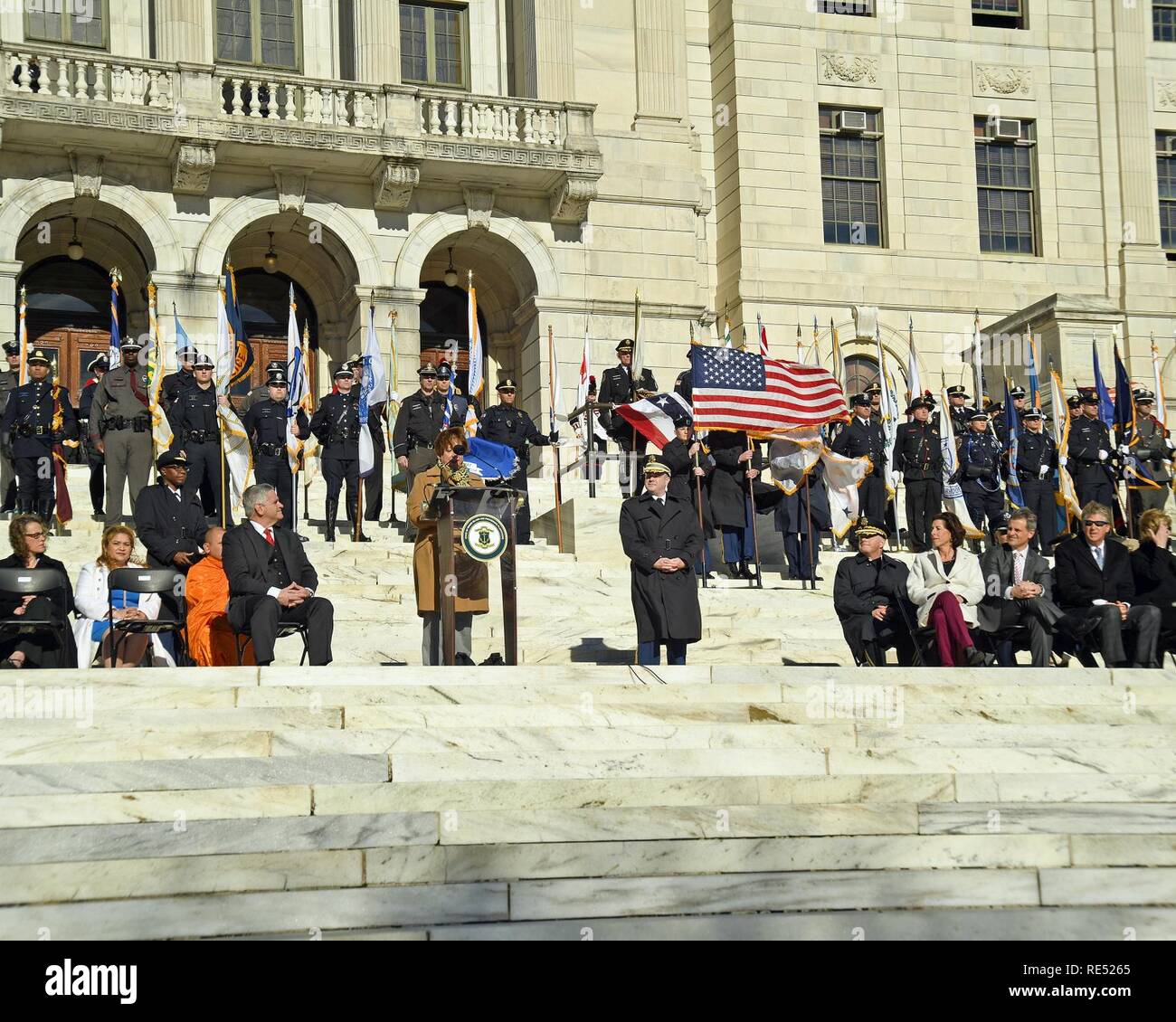 The certificate of election is read and presented during the ...