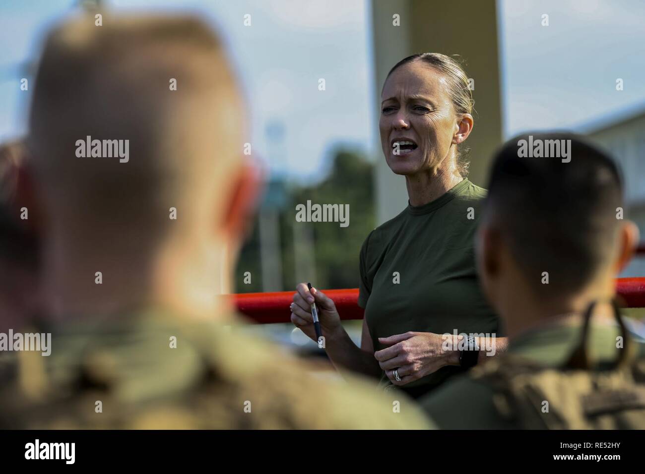 Col. Maura M. Hennigan addresses the Marines and Sailors of Combat ...