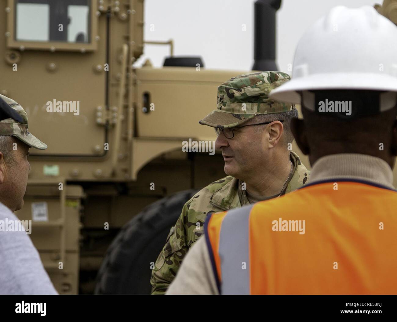 Brigadier General Clint Walker, 184th Sustainment Command, greeting ...