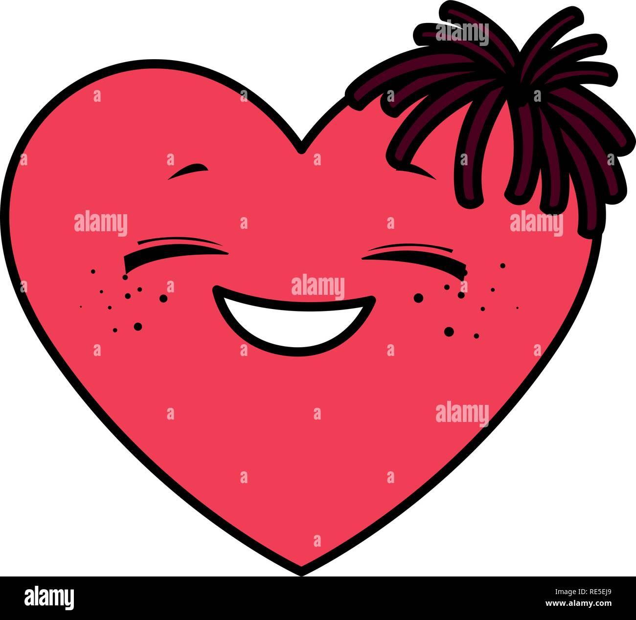 heart face emoticon character vector illustration design Stock Vector ...