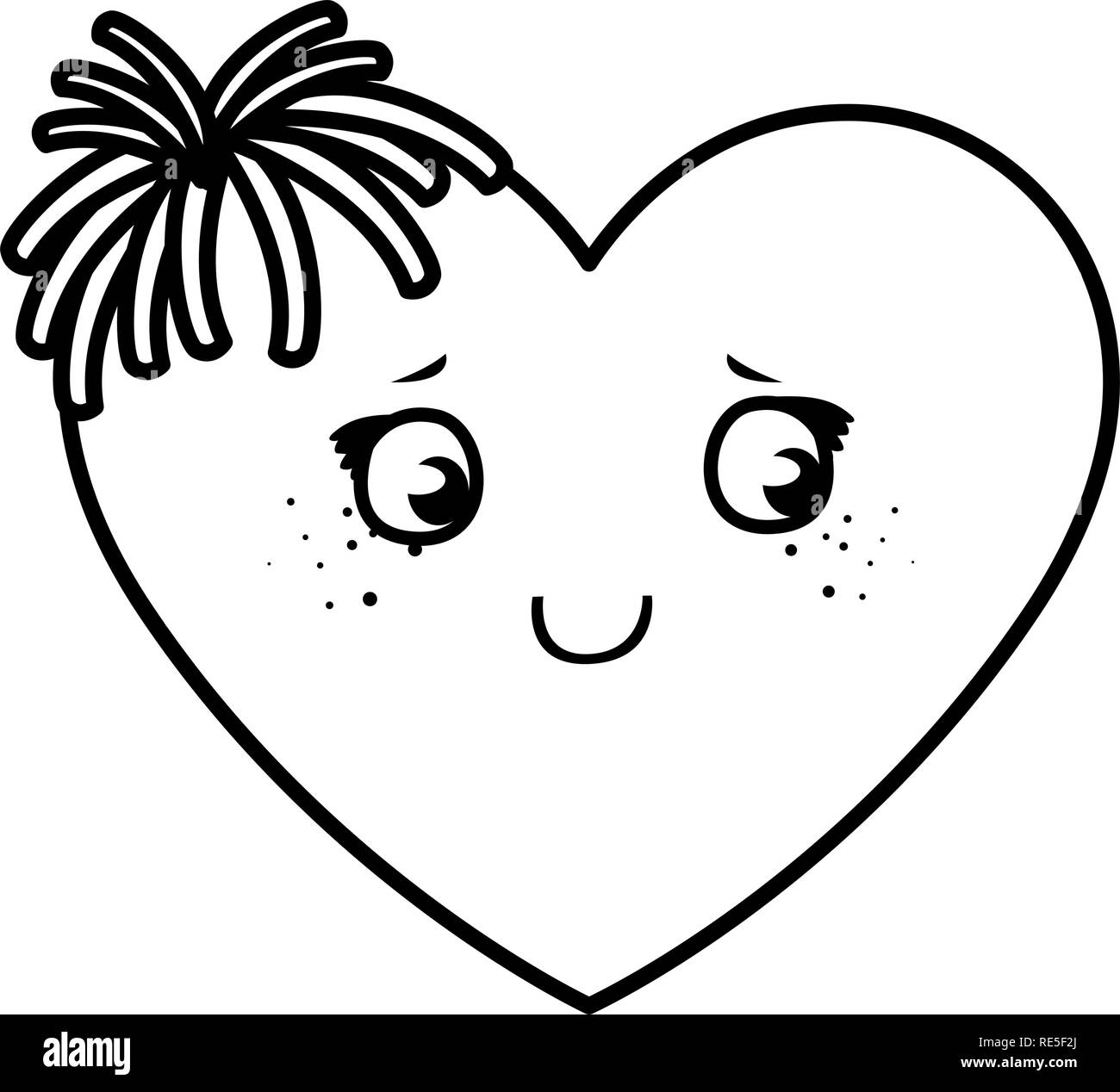heart face emoticon character vector illustration design Stock Vector ...