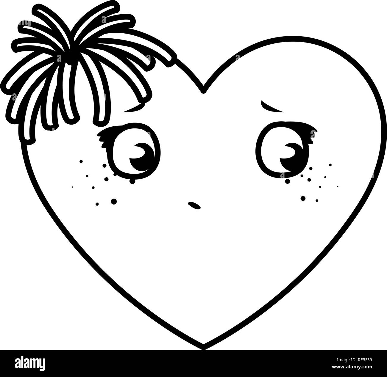 heart face emoticon character vector illustration design Stock Vector ...