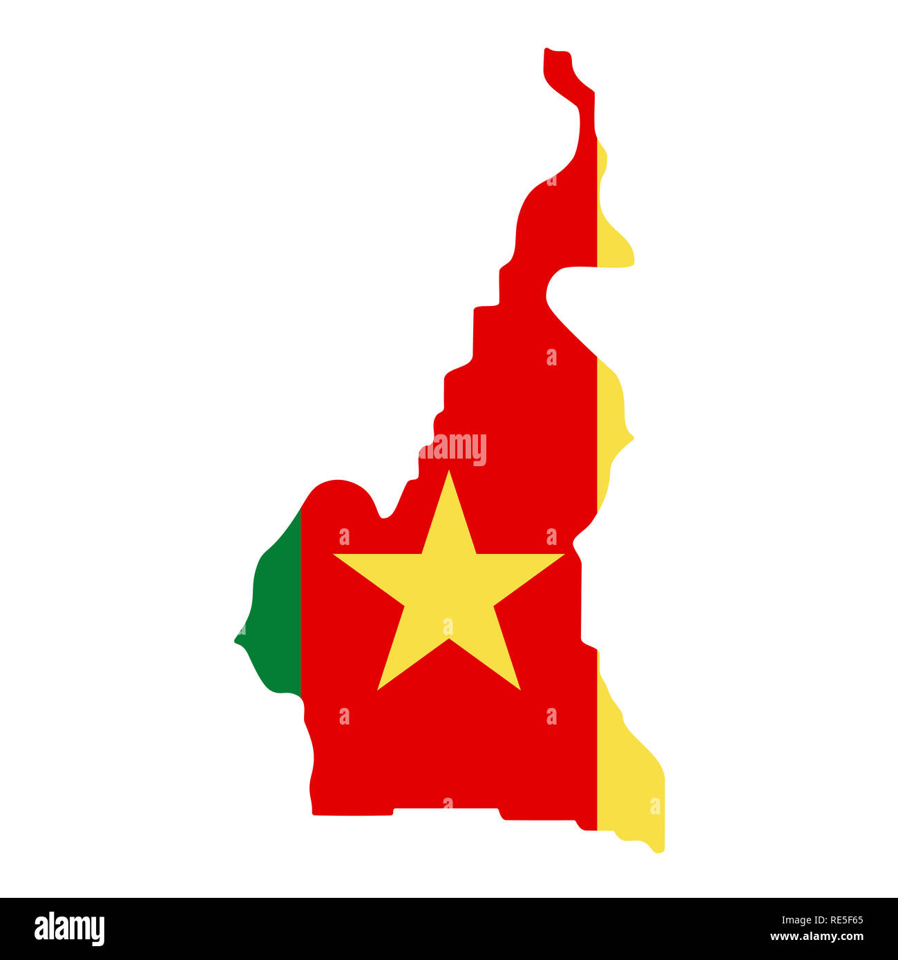 Flag map of cameroon Cut Out Stock Images & Pictures - Alamy