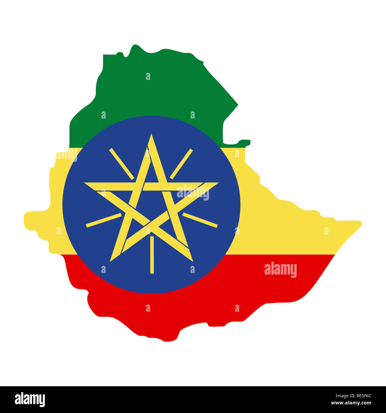 map of Ethiopia with flag inside. Ethiopia map illustration Stock Photo ...