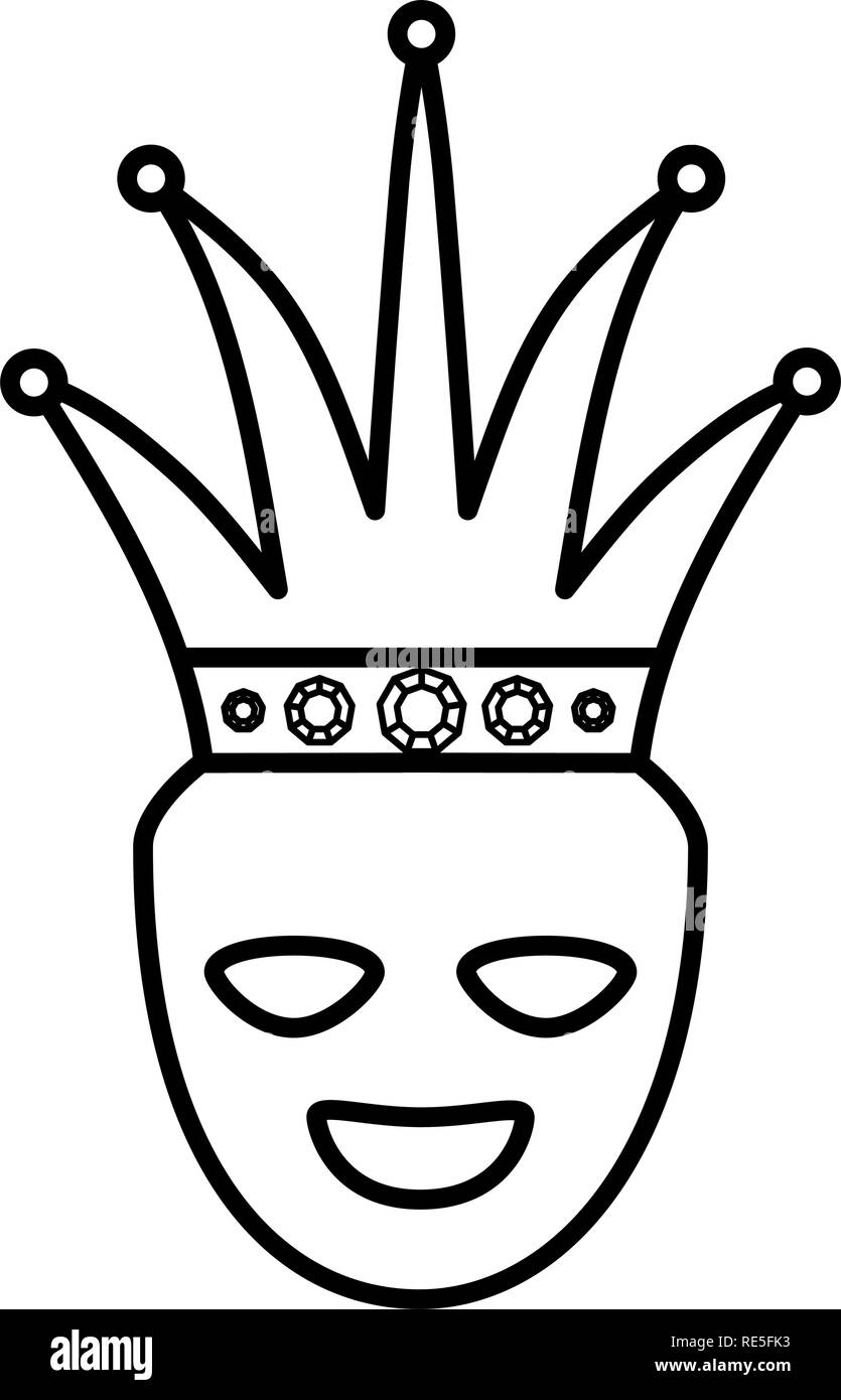 theatrical happy masks with crown vector illustration design Stock ...